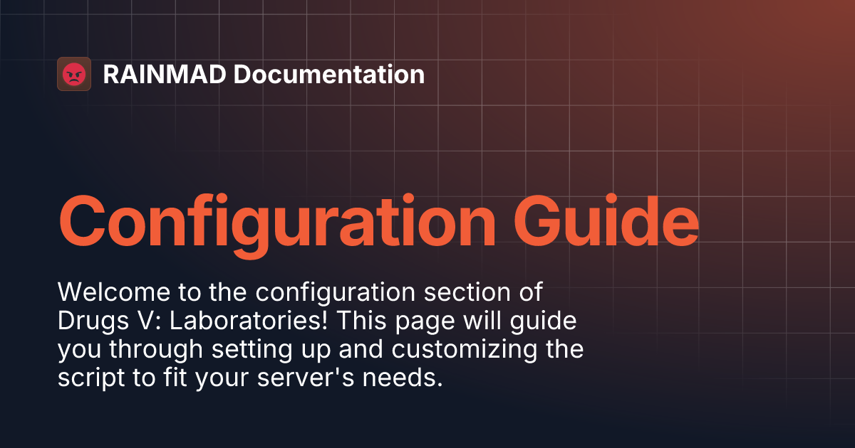 Configuration Guide | RAINMAD Documentation