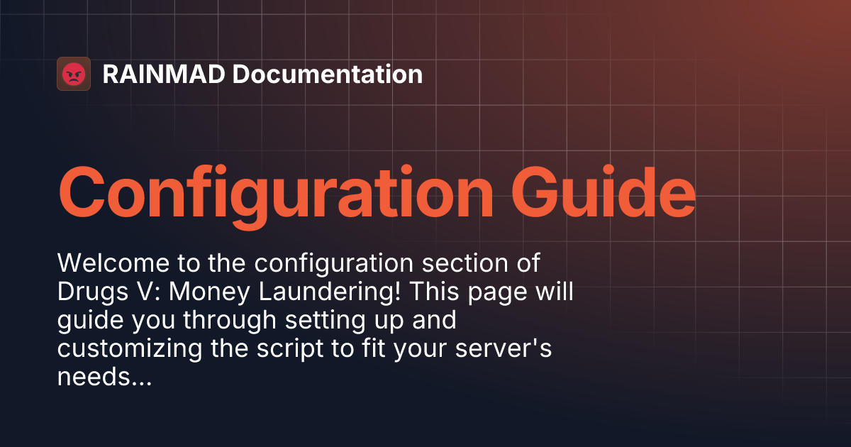Configuration Guide | RAINMAD Documentation